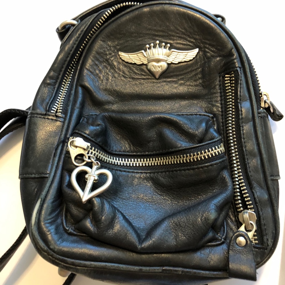 Rare Vintage 90’s Nicole Miller Leather Baby Backpack - Gem